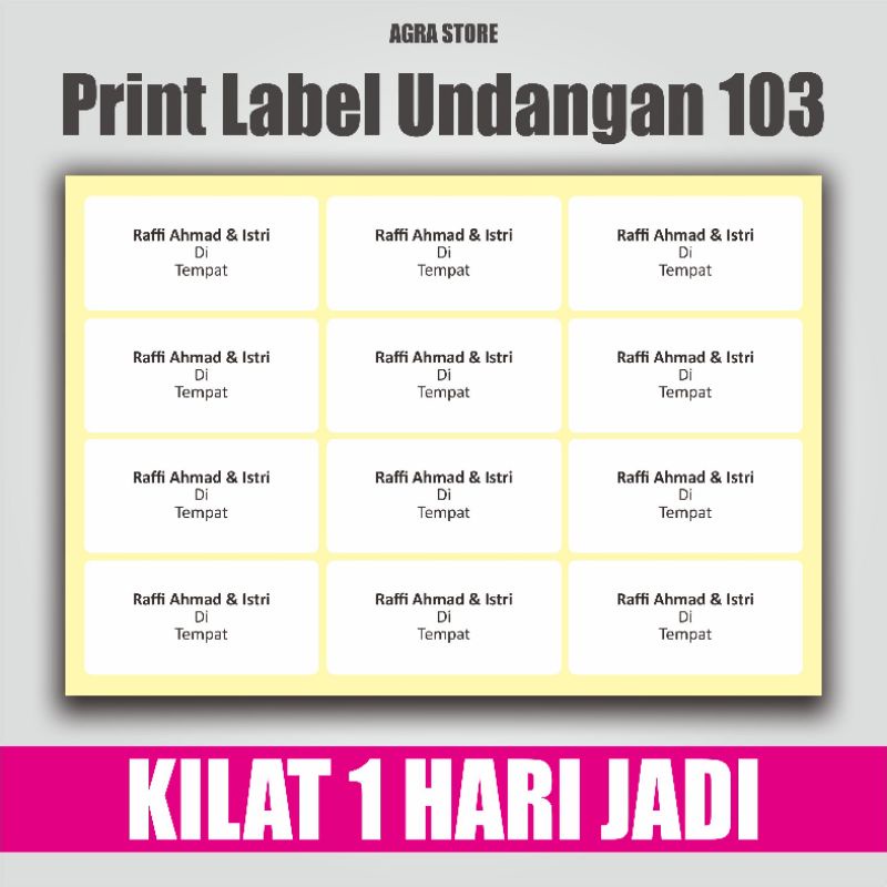 Jual PRINT LABEL UNDANGAN CETAK LABEL PERNIKAHAN | Shopee Indonesia