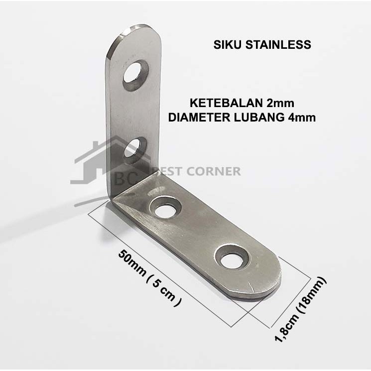 Jual Siku L 50 x 50 Stainless Steel / Siku Penyangga Indonesia|Shopee ...