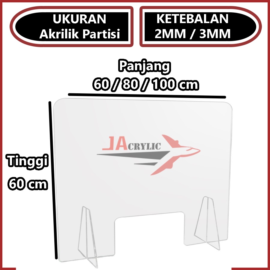Jual Partisi Sekat Pembatas Meja Akrilik Table Divider Ketebalan 2mm ...
