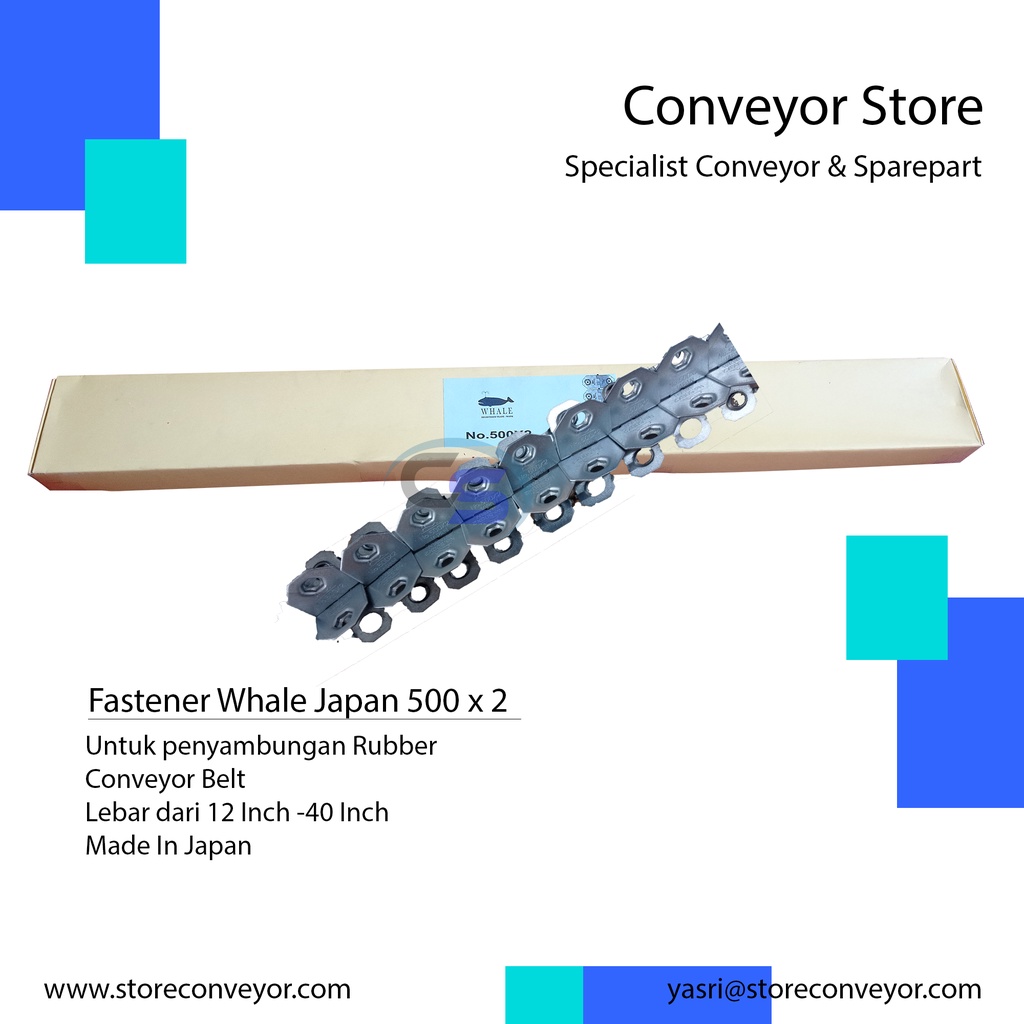 Jual Sambungan Conveyor Fastener Whale Japan 24 Inch 600mm (500 x 2 ...
