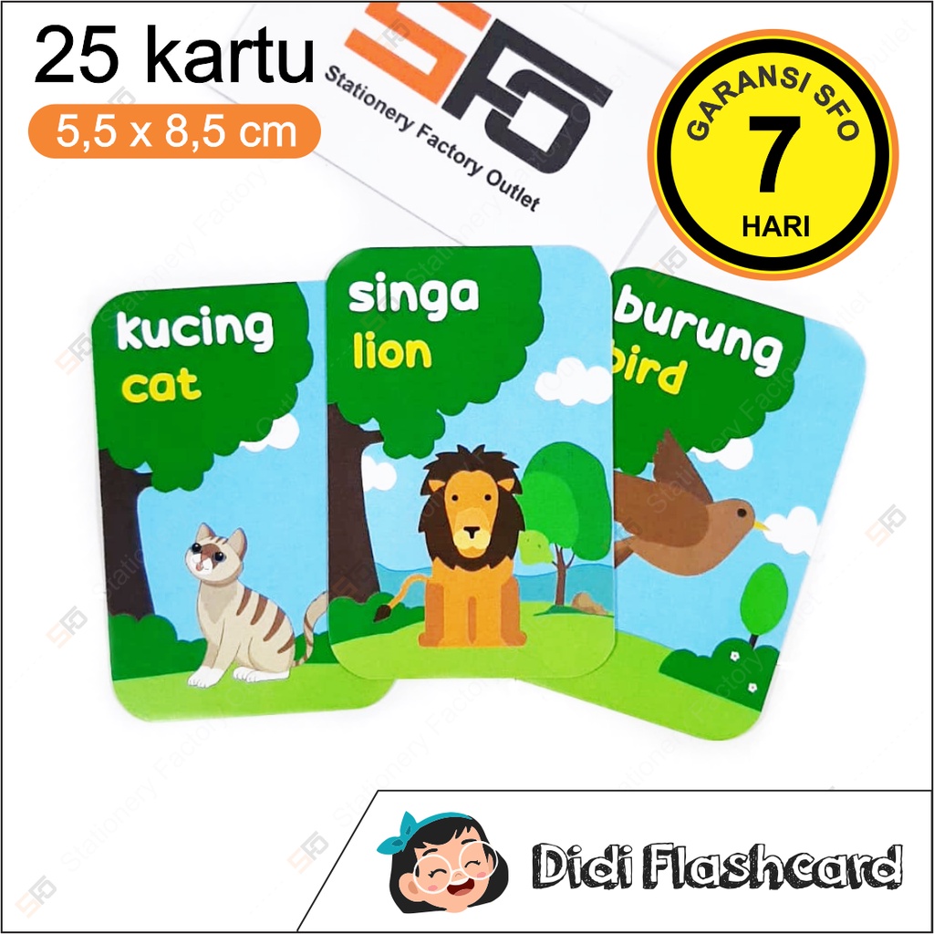 Jual Flash Card Hewan - Kartu Pintar Anak Flashcard - SFO Semarang ...