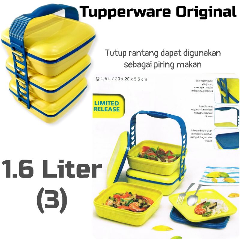 Jual Tupperware Rantang Set Wadah Piknik Memyimpan Nasi Lauk Roti Sayur ...
