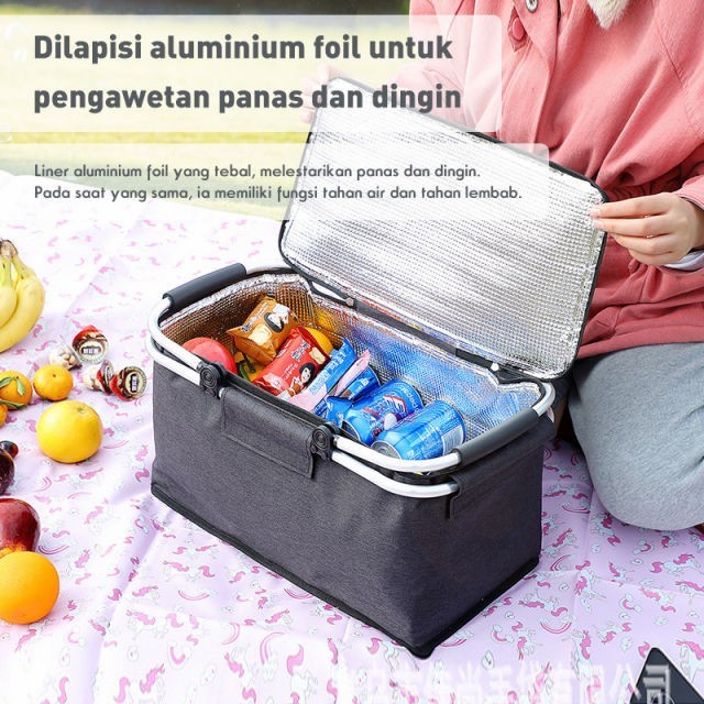 Jual TAS PIKNIK TAS MAKANAN COOLER BAG PORTABLE GOOD QUALITY | Shopee ...