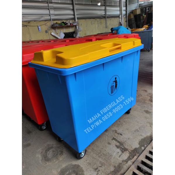Jual TEMPAT SAMPAH BESAR/BAK SAMPAH BESAR 660 LITER KOMBINASI WARNA | Shopee Indonesia