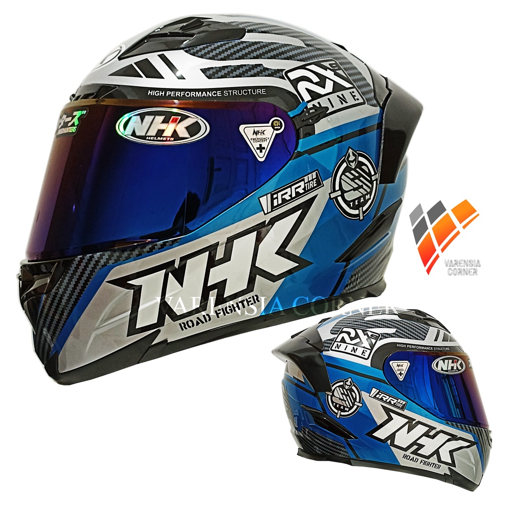Jual HELM NHK RX9 RACER X NHK RX-9 RACER NHK RX NINE BLUE SILVER FLO ...