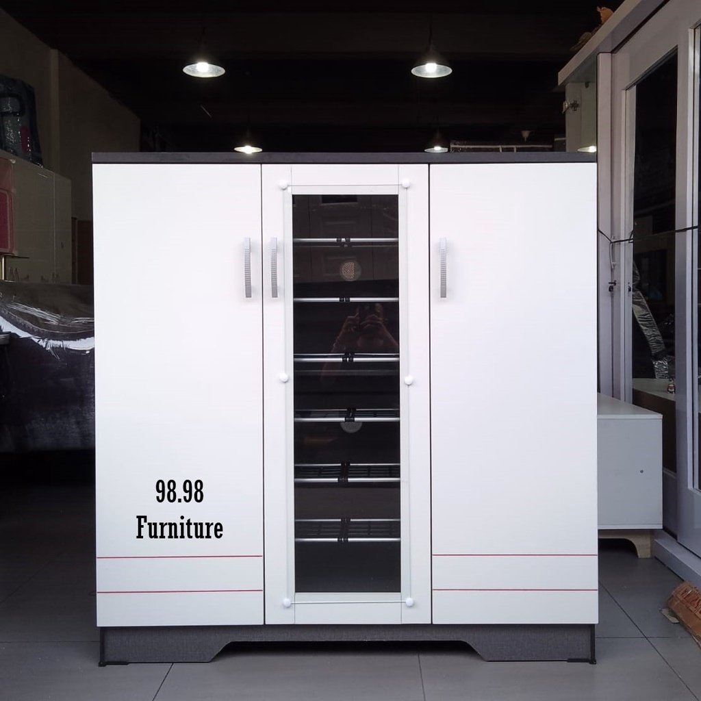 Jual Lemari Sepatu 3 Pintu 120cm - Lemari Penyimpanan Sepatu Tinggi ...