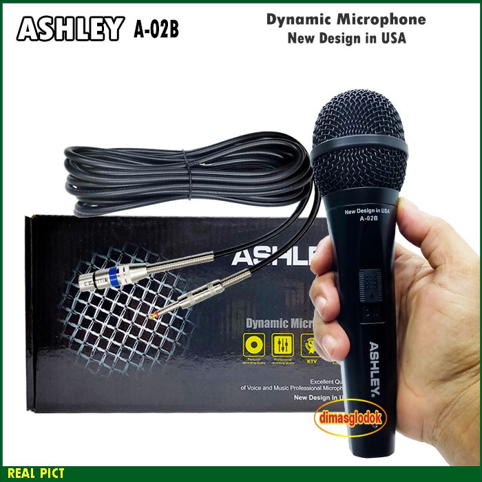 Jual Microphone Kabel ASHLEY A-02 Mik Vocal panjang Kabel 5 meter mic ...