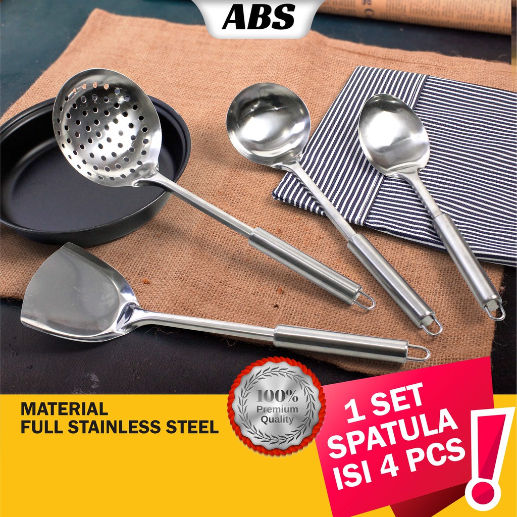 Jual ABS 4 SET SPATULA SUTIL CODET STAINLESS STEEL BAHAN TEBAL DAN ANTI ...