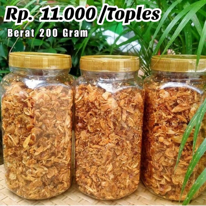 Jual BAWANG GORENG 200 GRAM KEMASAN TOPLES CANTIK | Shopee Indonesia