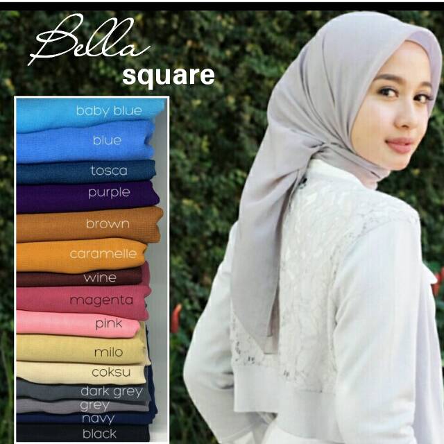 Jual Bella Square Jilbab Hijab Kerudung Segiempat Polycotton. | Shopee Indonesia