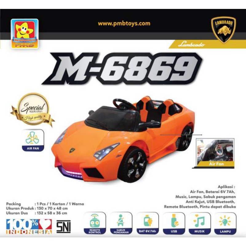 Jual Mobil Mainan Aki PMB M6869 Lamborghini | Shopee Indonesia