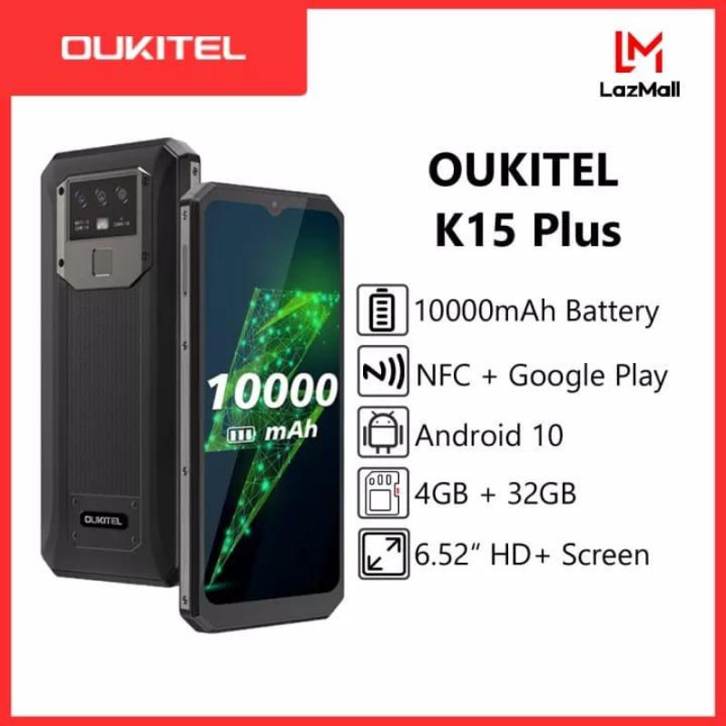 Jual OUKITEL K15 Plus NFC GPS New Smartphone Outdoor 10000mAh Battery ...
