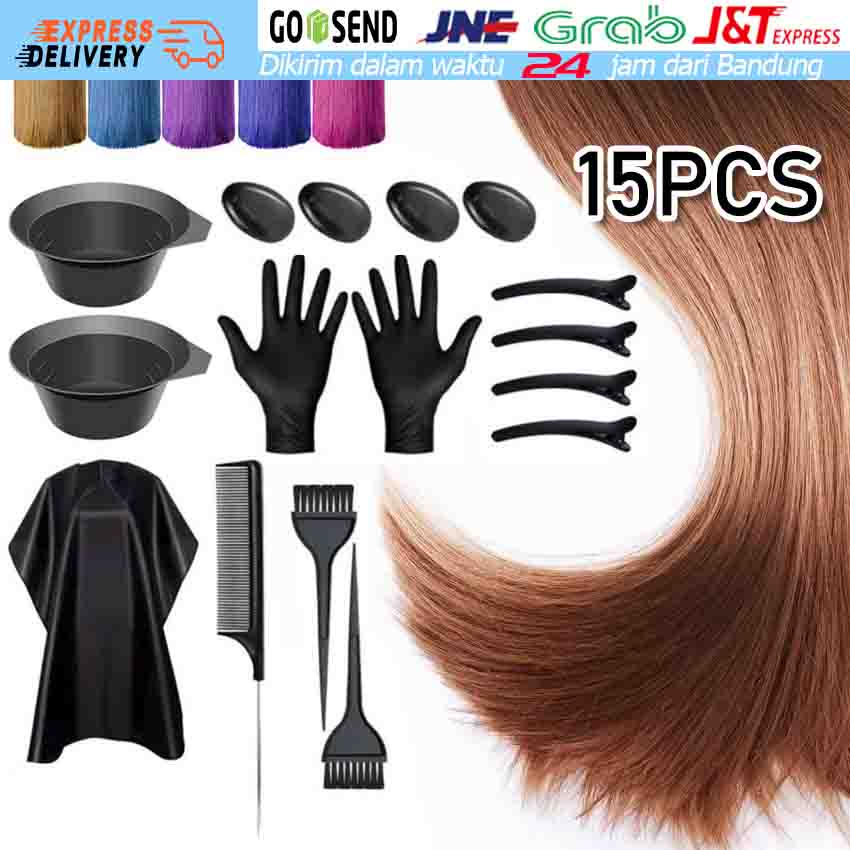Jual 15PCS FULL SET Alat Cat Rambut Alat Semir Rambut Cat Bleaching ...