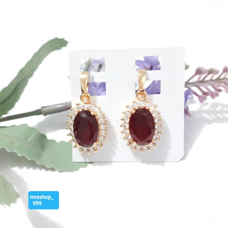 Jual Liontin permata manik merah oval tebal/1pcs. | Shopee Indonesia