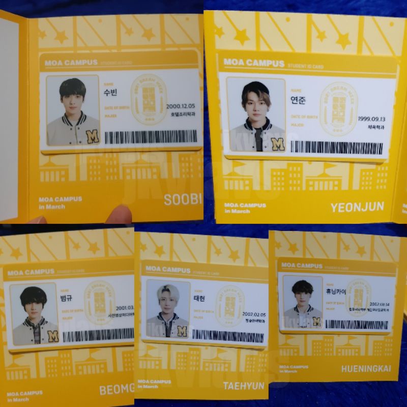 Jual [READY] OFFICIAL TXT STUDENT ID CARD YEONJUN SOOBIN BEOMGYU ...