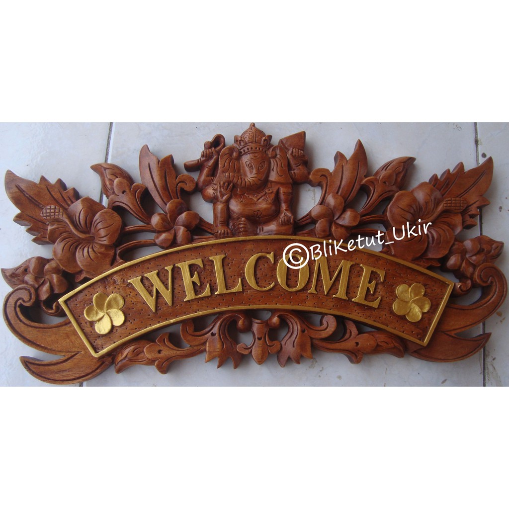 Jual Papan Nama Dinding Ukiran Bali Motif Ganesha | Shopee Indonesia
