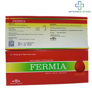 Jual Fermia Box isi 100 Tablet - Suplemen Penambah Darah / Vitamin B6 ...