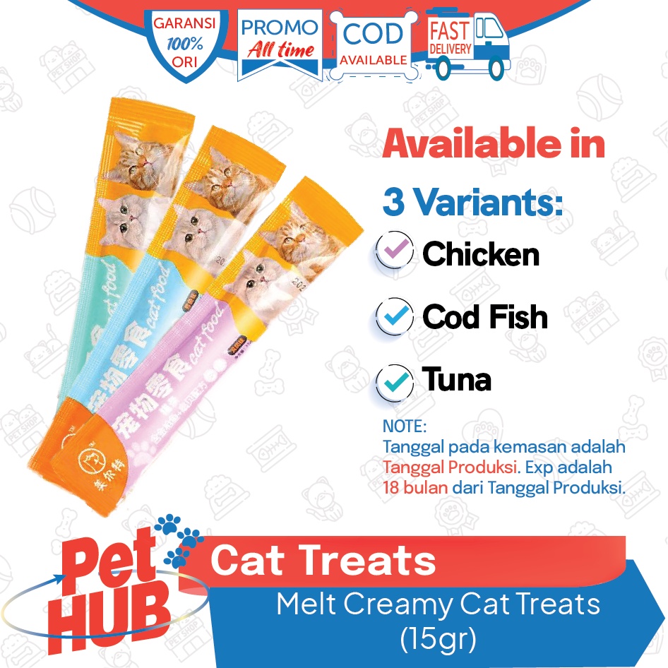 Jual Snack Kucing / Cemilan Kucing / MELT Creamy Cat Treats Eceran 15gr ...