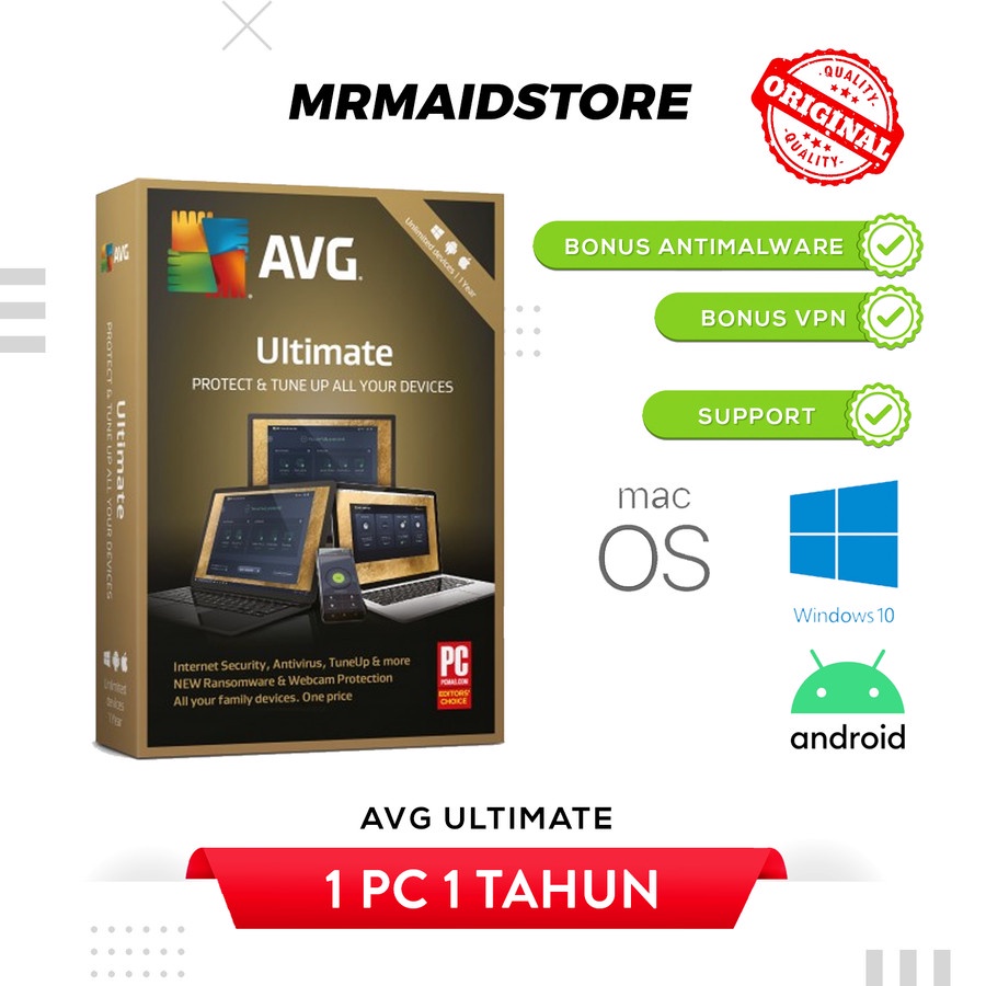 Jual Antivirus AVG Ultimate Original | Shopee Indonesia