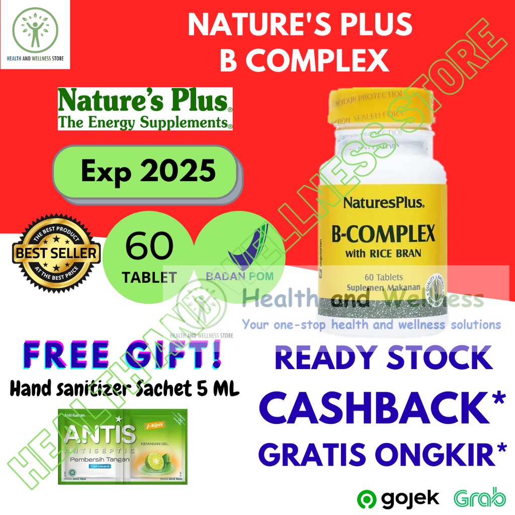 Jual NATURES PLUS B COMPLEX 60 TABLET VITAMIN B SISTEM SARAF TUBUH ...