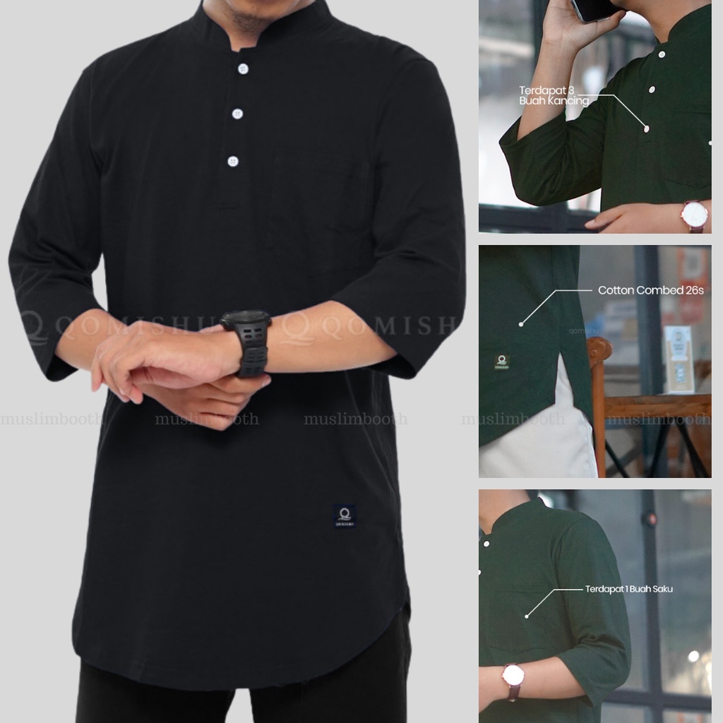 Jual (FREE KOPYAH) Koko Kurta Kaos Pakistan Premium Bahan Kaos KHAFID ...