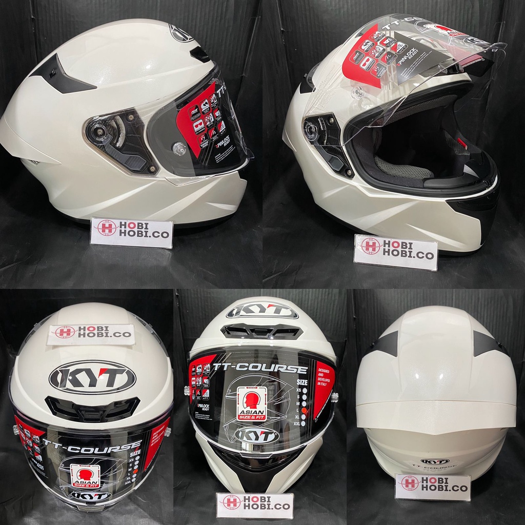 Jual HELM KYT TT COURSE SOLID PLAIN WHITE KYT TT COURSE PUTIH ORIGINAL ...