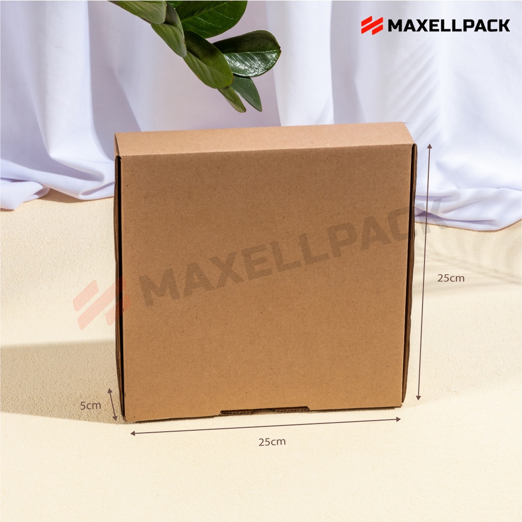 Jual Kardus Box Die Cut 25x25x5 CM Kotak Karton Packing Pizza Polos ...