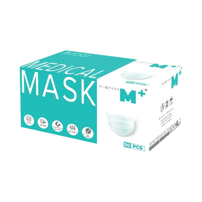 Jual M+ Masker Medis Surgical Mask Earloop 3 Ply Hijau 50 pcs | Shopee ...