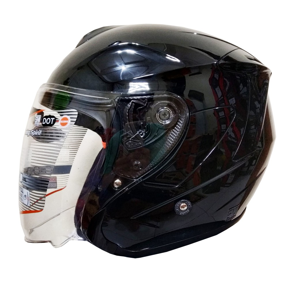 Jual HELM INK HALF FACE DYNAMIC SOLID BLACK SINGLE VISOR ORIGINAL INK ...