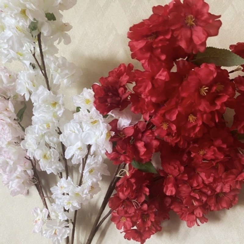 Jual bunga meihua cherry blossom sakura merah pink peach putih 1 m ...