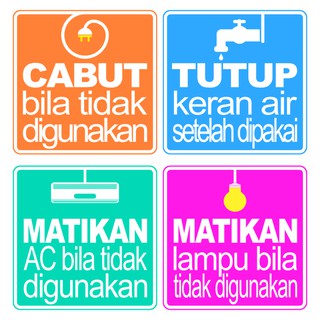 Stiker Cabut Listrik, Stiker Tutup Keran, Sticker Matikan AC, Stiker ...