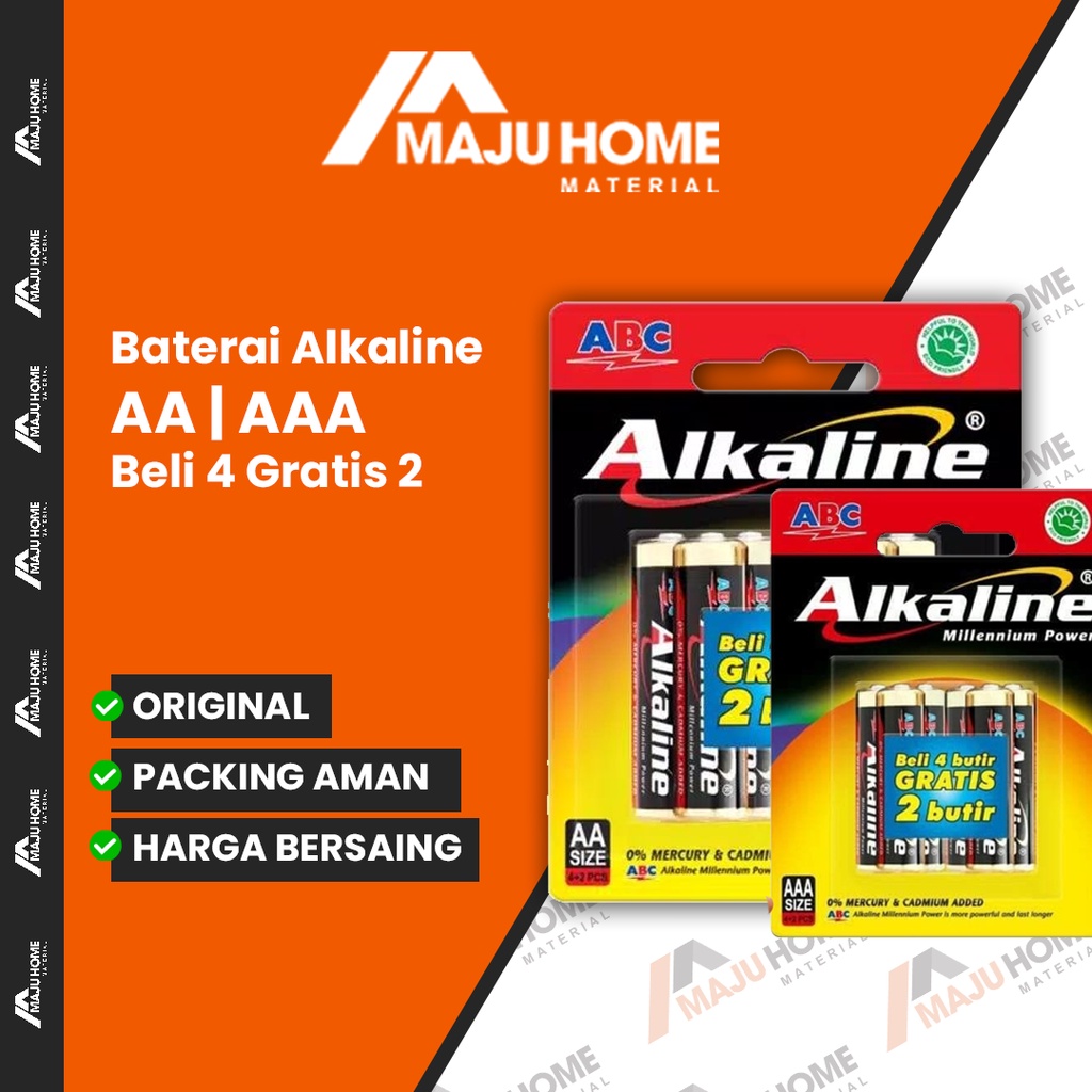 Jual Baterai ABC Alkaline AA LR06 | AAA LR03 Beli 4 Gratis 2 (Isi 6 PCS) | Shopee Indonesia
