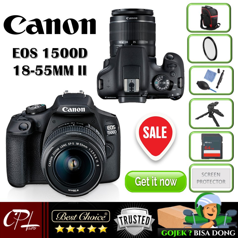 Canon EOS 1500D Kit 18-55mm II Kamera DSLR Original - GARANSI RESMI | Shopee Indonesia