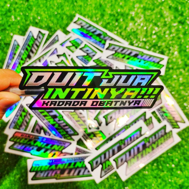 Jual stiker hologram sticker kata2 Duit jua intinya | Shopee Indonesia
