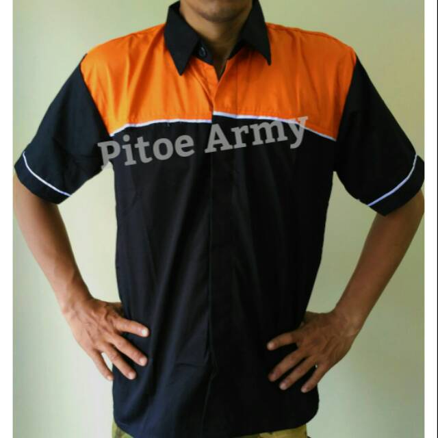 Jual Seragam Kerja - Baju Crew - Kemeja Kombinasi Hitam - Seragam Kerja ...