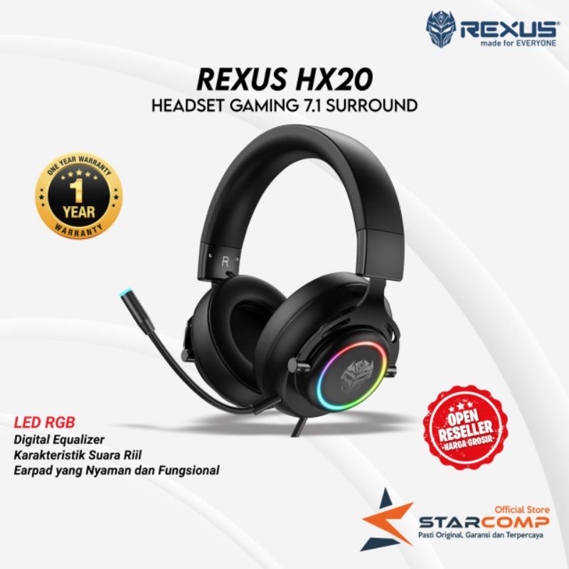 Jual Rexus HX20 Thundervox Stream Headset Gaming 7.1 Surround | Shopee ...