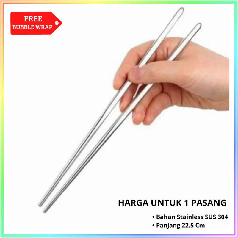 Jual 1 Pasang Sumpit Stainless Premium / Sumpit Ramyun Murah ...