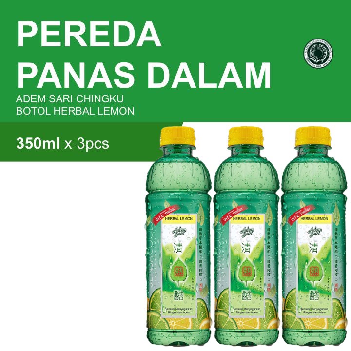 Jual Adem Sari Ching Ku Lemon Botol 350 ml x3 Indonesia|Shopee Indonesia