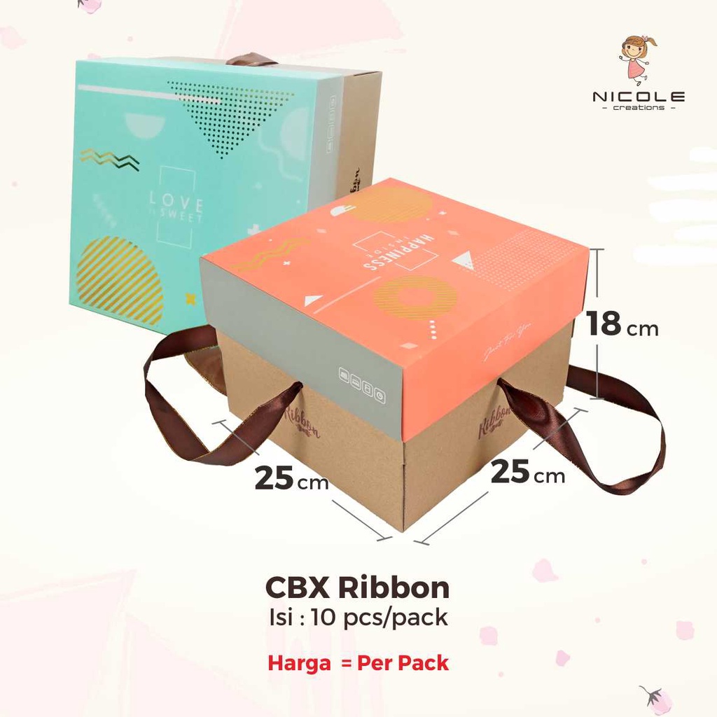 Jual Cake Box/Packaging Kue/Kotak Kue/Kemasan Kue Ribbon Happy Double ...