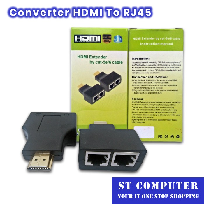 Jual Converter HDMI to RJ45 Full HD 1080p | Shopee Indonesia