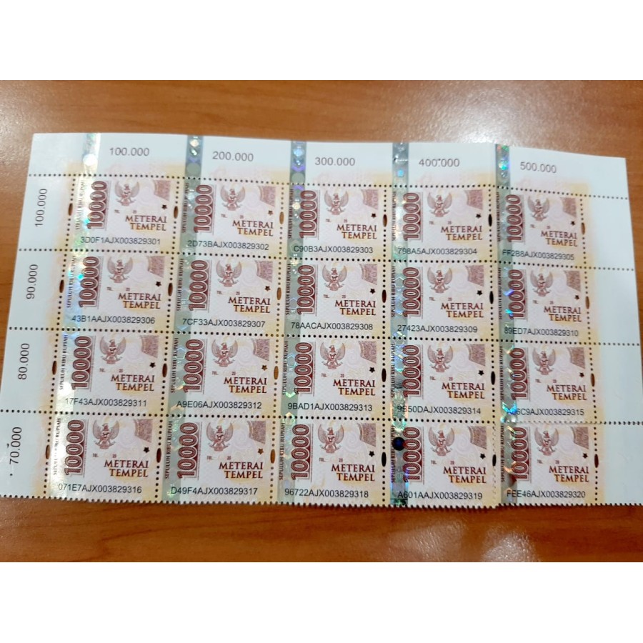 Jual Meterai Tempel 10000 ASLI Kantor POS Materai Metere 10ribu 10 ribu | Shopee Indonesia