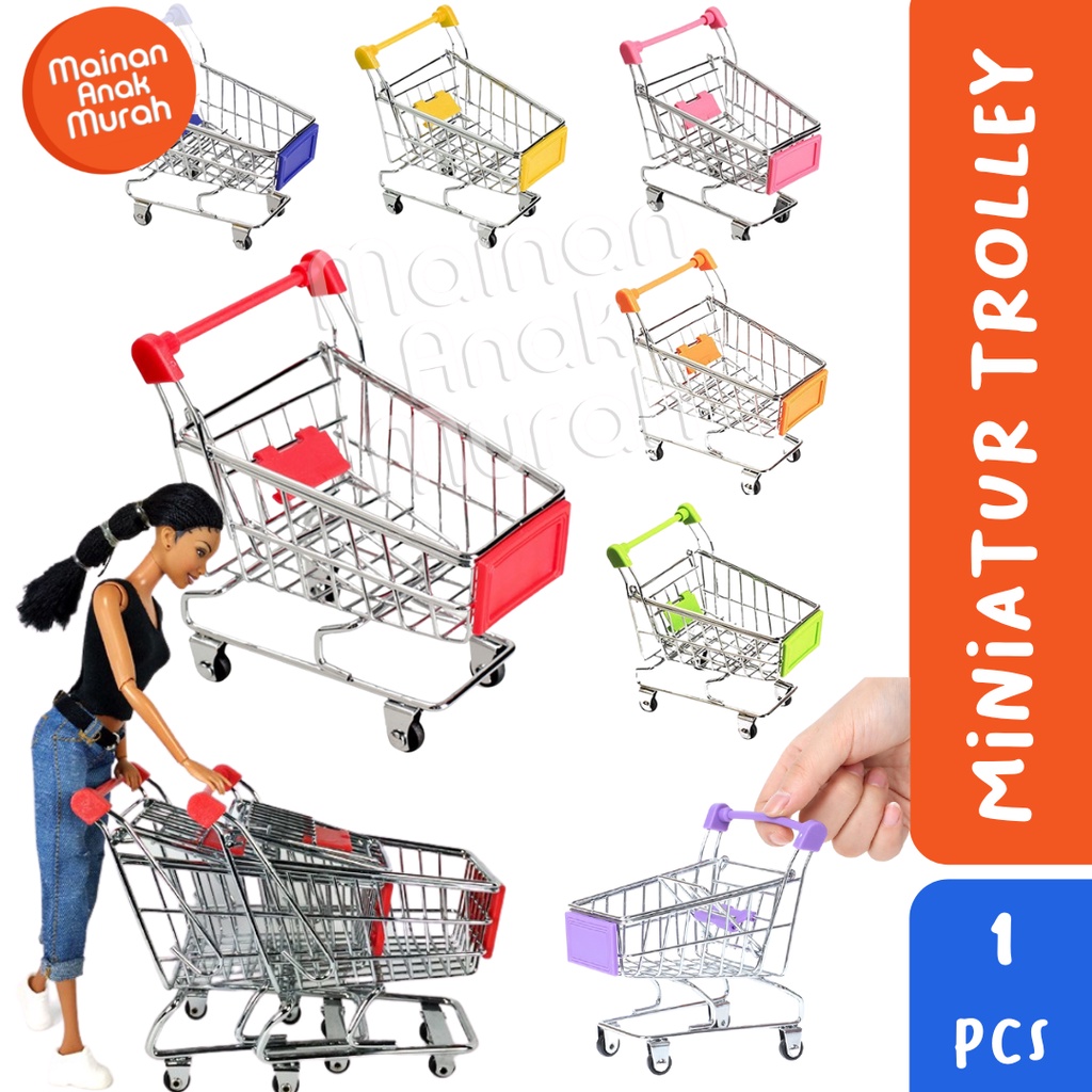 Jual Miniatur Troli Trolley Belanja / Keranjang Belanja Mini Unik ...