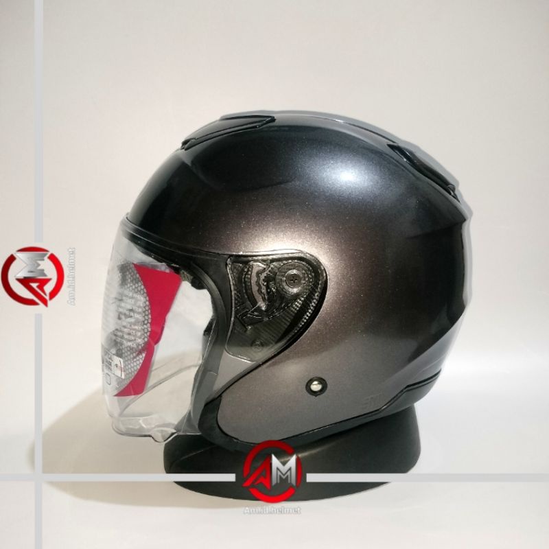 Jual HELM KYT KYOTO R SOLID POLOS GUNMETAL HALF FACE KYT HELM KYOTO R ...