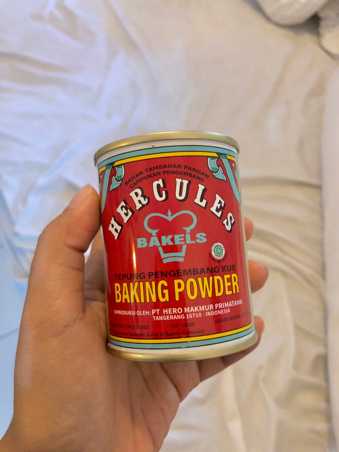 Hercules baking powder double acting kemasan kaleng 110 gram | Shopee ...