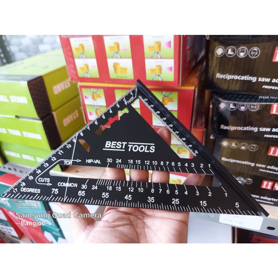 Jual speed square 7" black penggaris siku tukang segitiga multi fungsi ...