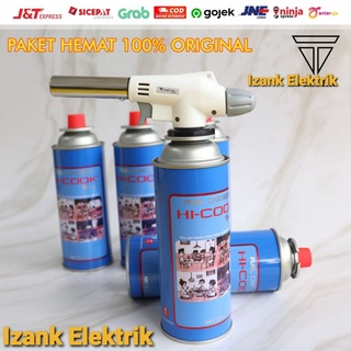 Jual Gas Torch + Gas Hi Cook 230 gr Pematik Gas Kompor Api Blow Torch ...