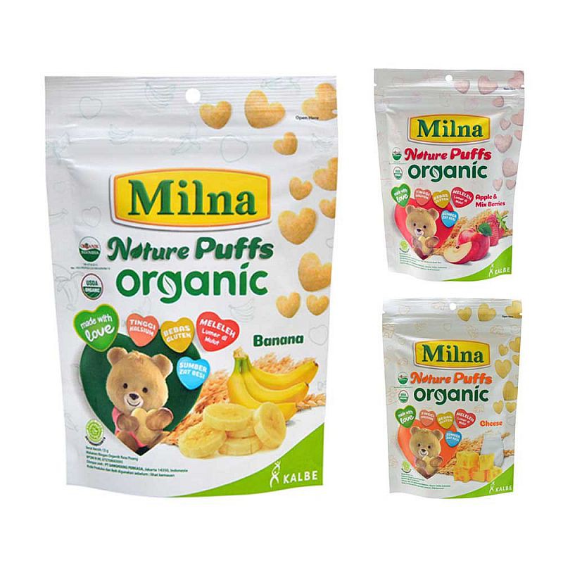Jual Snack bayi Milna nature puffs organik 15 gram | Shopee Indonesia