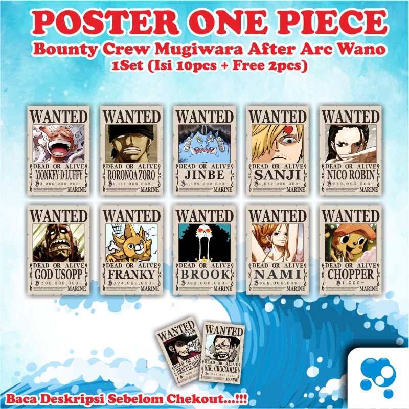 Jual POSTER BOUNTY ONE PIECE/CREW SHP/CREW MUGIWARA AFTER ARC WANO ...