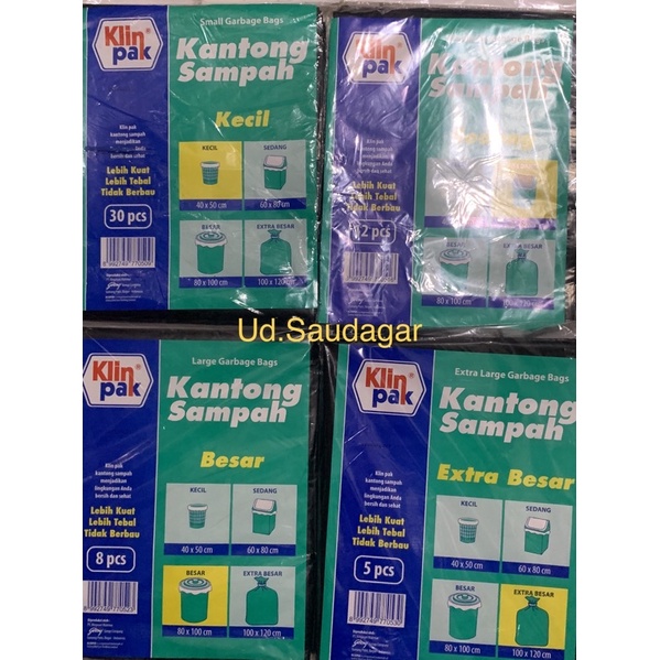Jual Klinpak Klin Pak Kantong Sampah Plastik Kecil | Sedang | Besar ...