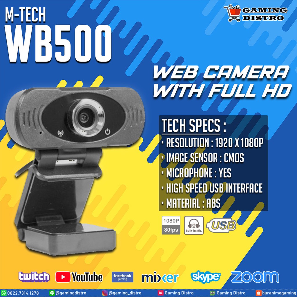 Jual Webcam MTech WB500 for Streamer Youtuber and Video Conference | Shopee Indonesia